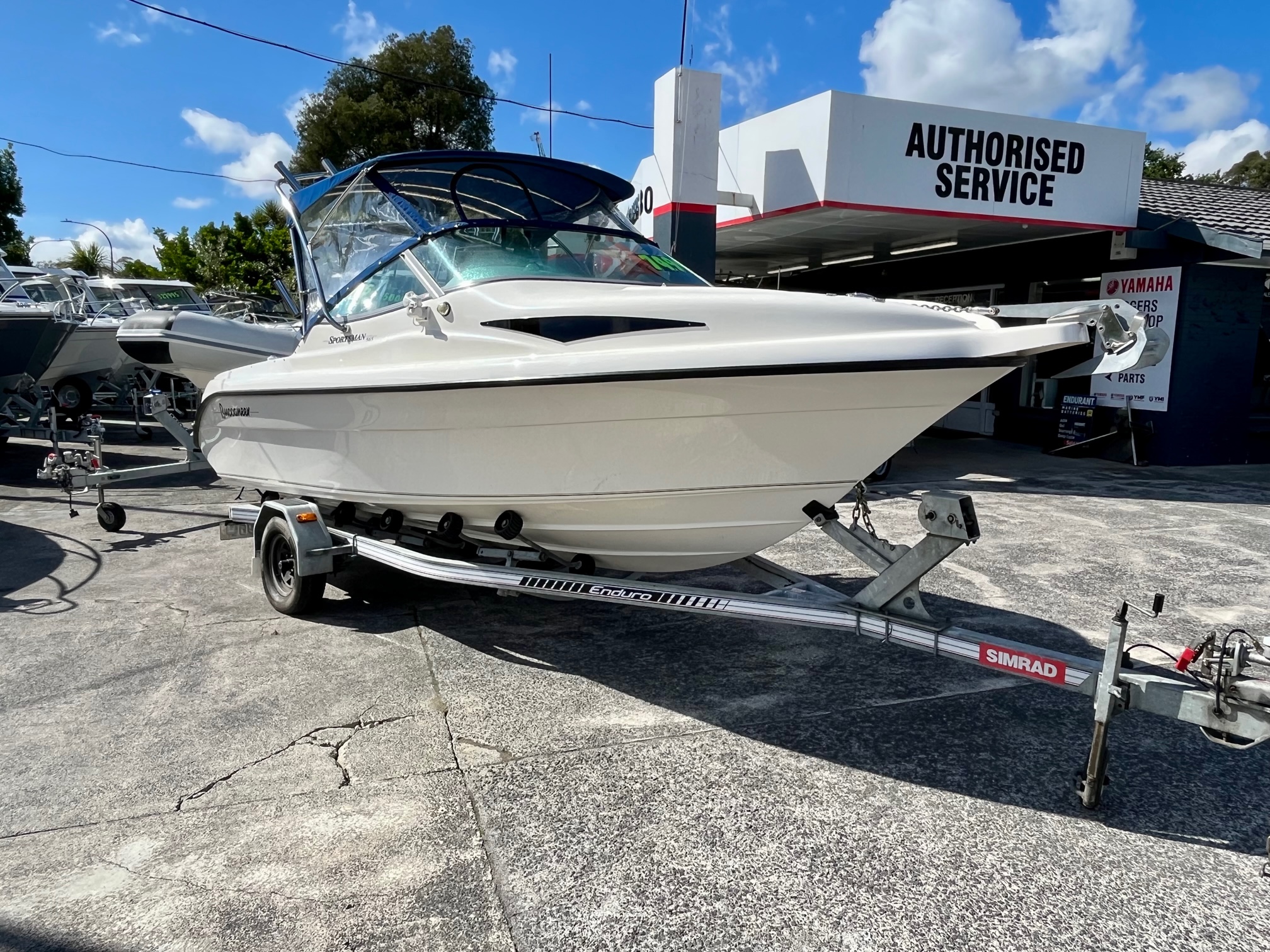 NZ S/S Rigid frame bimini with rocket launcher for sale Buccaneer / 565 ...