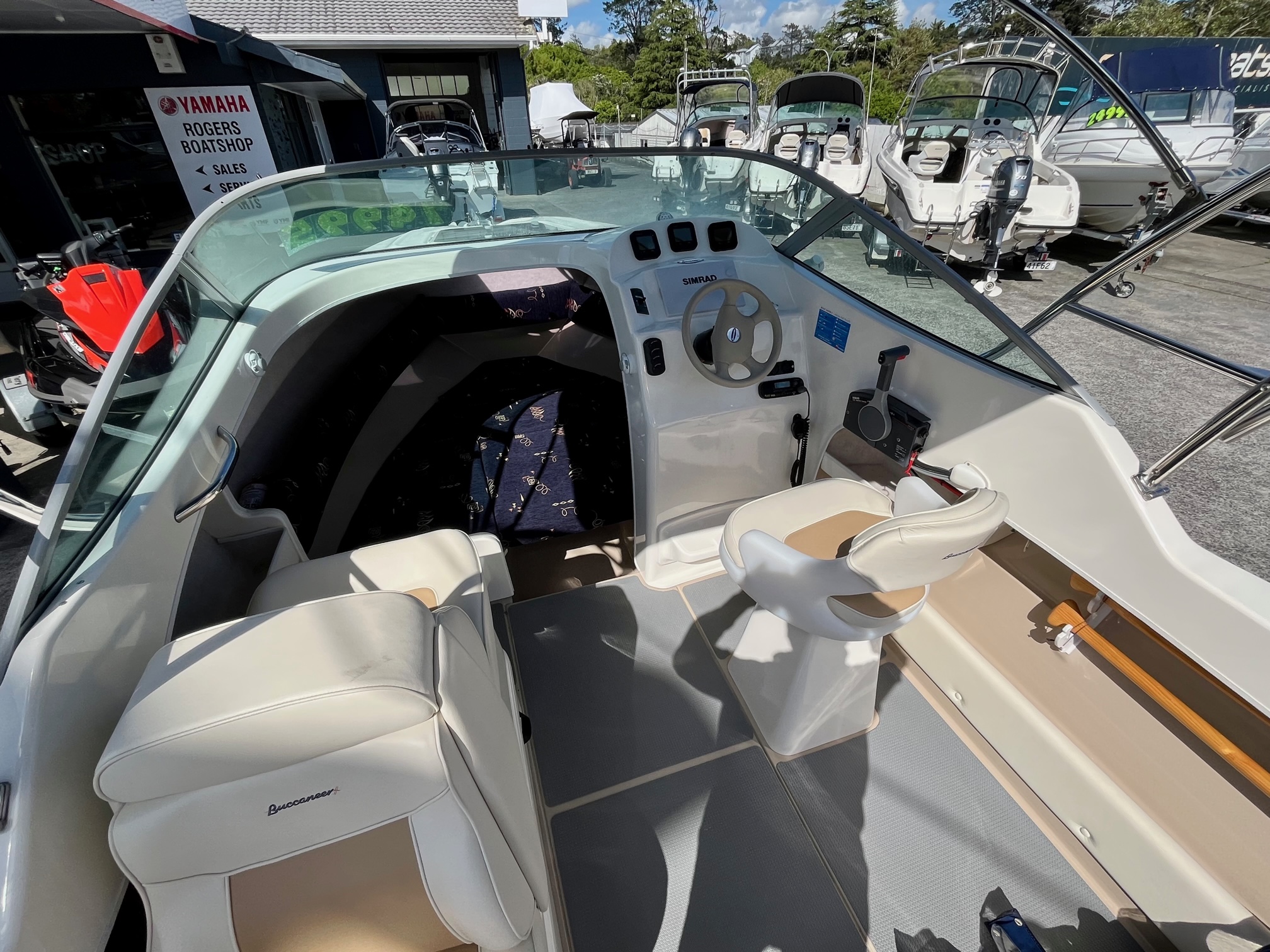 NZ S/S Rigid frame bimini with rocket launcher for sale Buccaneer / 565 ...